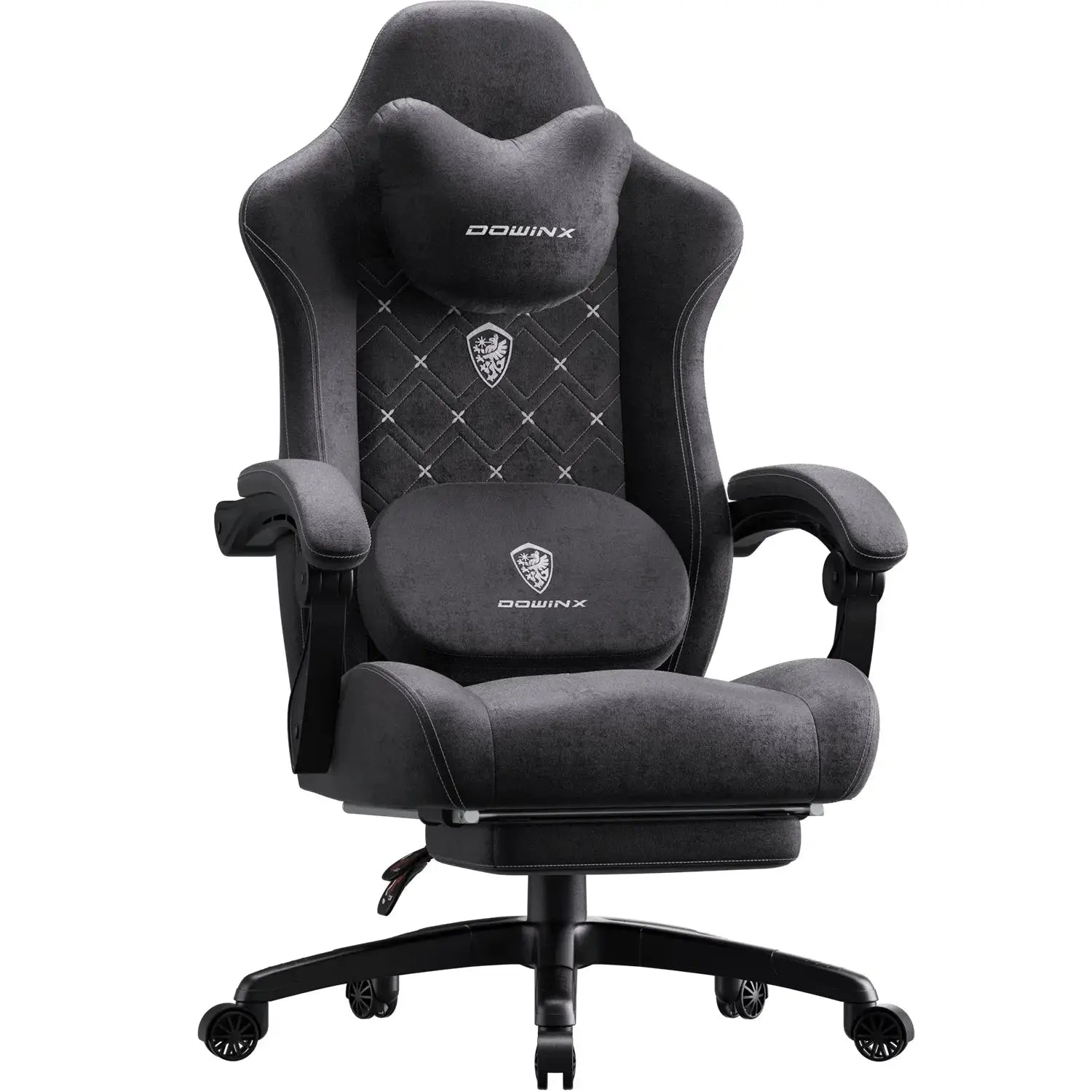 Dowinx BLACK Gaming Chair with Heated Massage,Wide and High Back, Pocket Spring & Footrest(mb38 ...