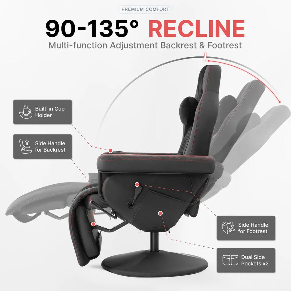 Dowinx Big and Tall Office Chair with Massage, 135° Recline & 500lbs ...