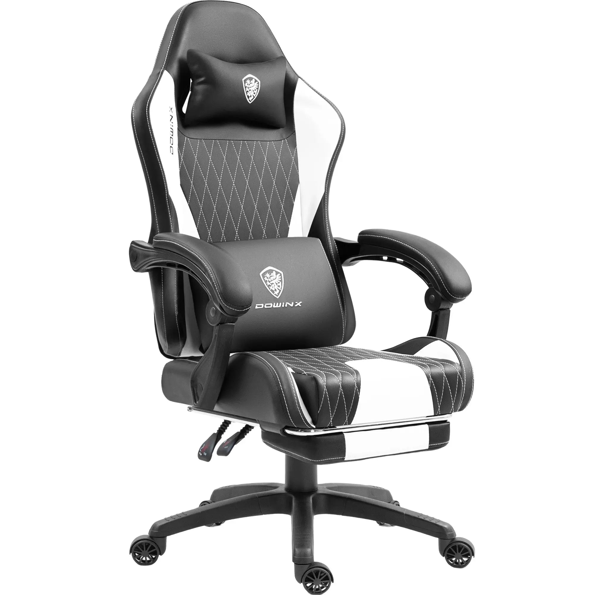 Dowinx PU Leather Gaming Chair with Pocket Spring Cushion, Massage Game ...