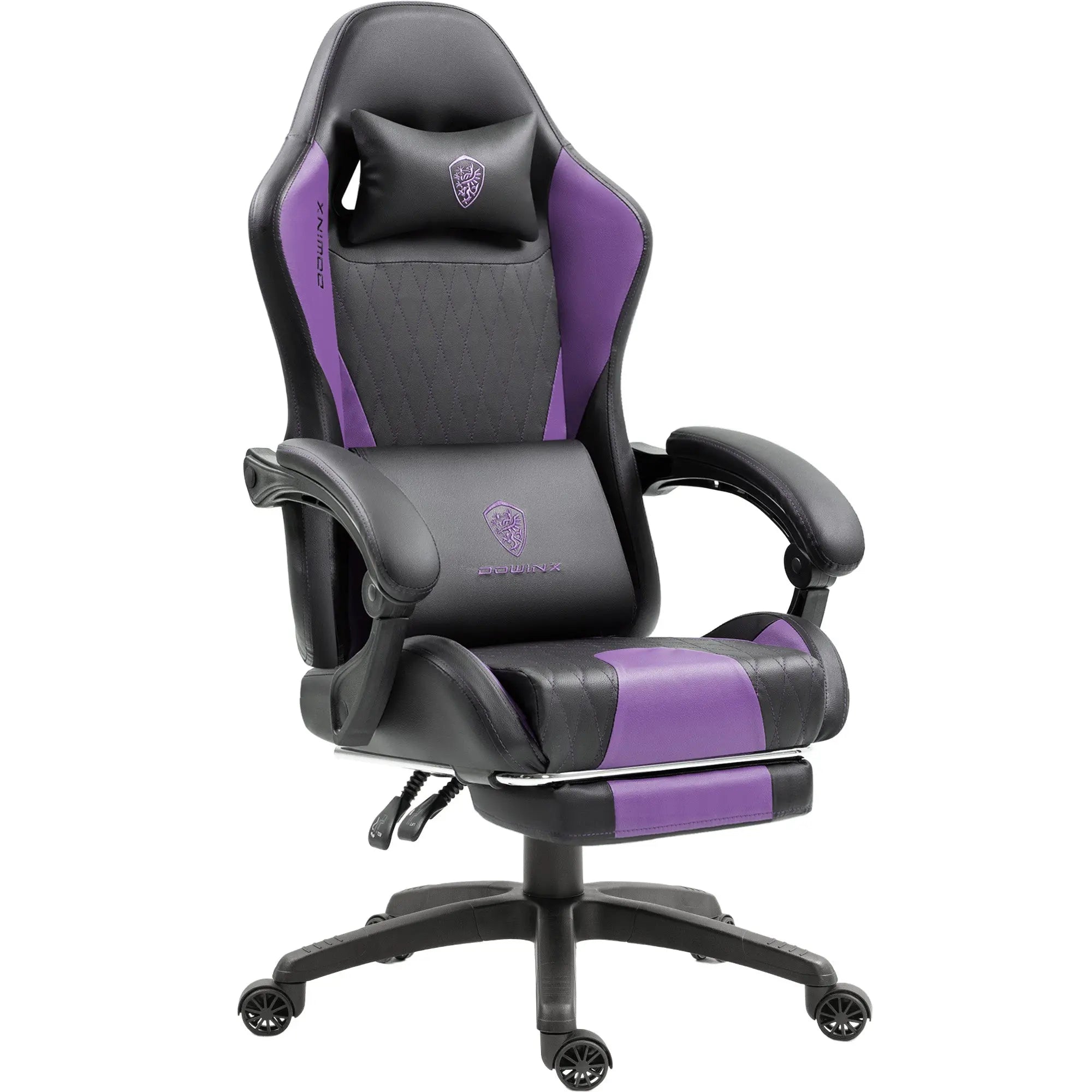 Dowinx PU Leather Gaming Chair with Pocket Spring Cushion, Massage Game ...