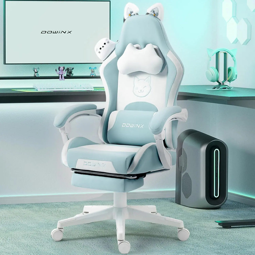 Dowinx Gaming Chair Cute with Cat Ears and Massage Lumbar for Girl – DOWINX GAMING CHAIR