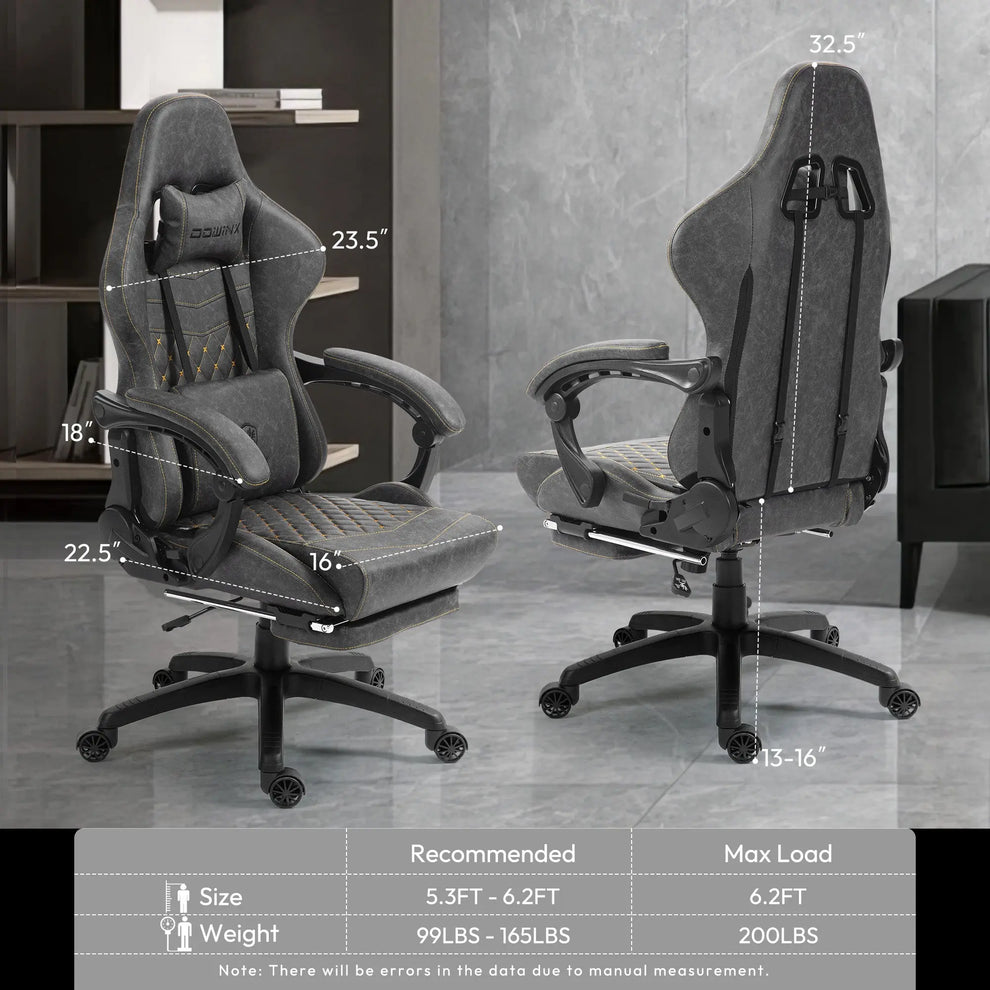 Dowinx 6689 Gaming Office Chair Ergonomic Racing Style-Light Grey ...