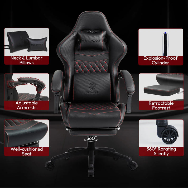 Dowinx 6689 Gaming Office Chair Ergonomic Racing Style-Black&Red ...