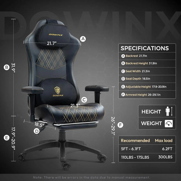 Dowinx Gaming Chair: Heated Massage, Ergonomic Comfort, Reclining ...