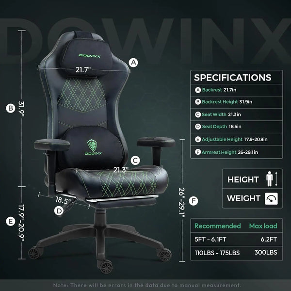Dowinx Gaming Chair: Heated Massage, Ergonomic Comfort, Reclining ...