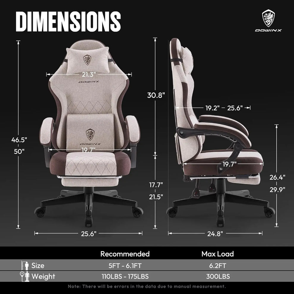 Dowinx Gaming Chair, Ergonomic High Back, Footrest, Massage Support ...