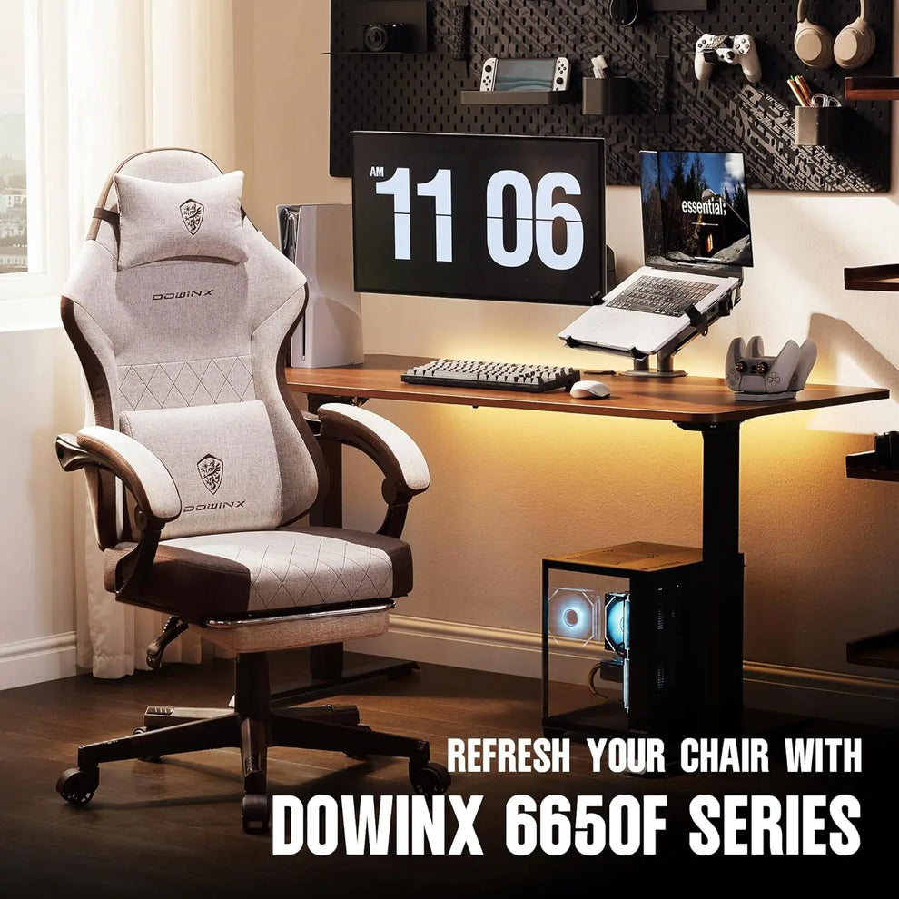 Dowinx Gaming Chair, Ergonomic High Back, Footrest, Massage Support, 300LBS 6650F-Brown – DOWINX ...