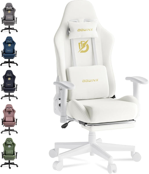 Dowinx Gaming Chair Breathable Fabric Office Chair with Footrest Black ...