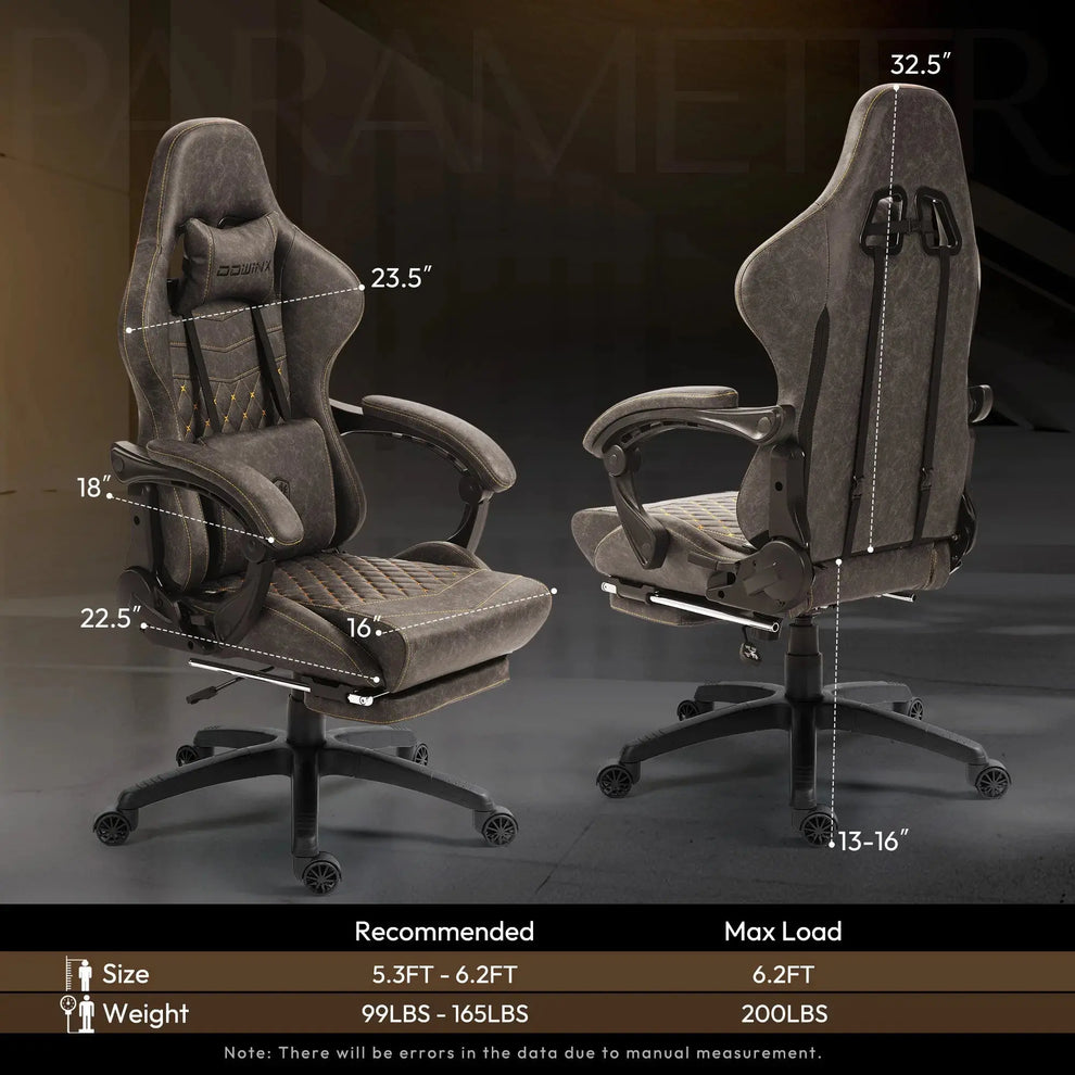 Dowinx 6689 Gaming Chair Office Chair with Massage Lumbar Support-Brown ...