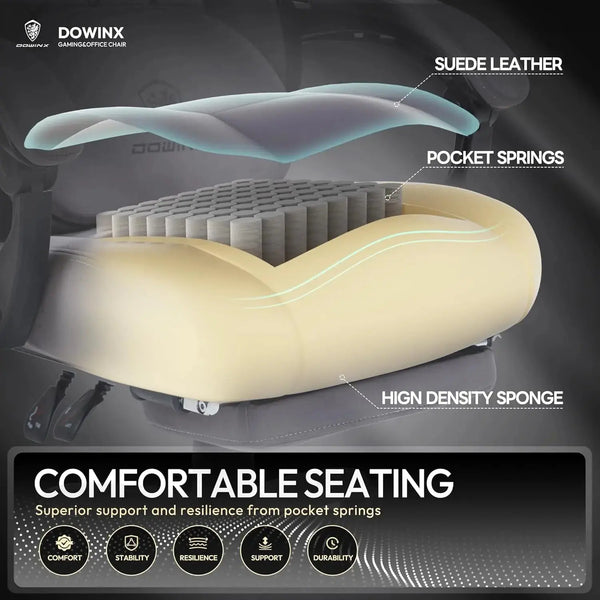 Dowinx GREEN Gaming Chair with Heated Massage,Wide and High Back ...