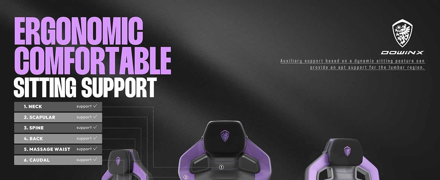 Dowinx Big and Tall Gaming Chair with Massage, Heavy Duty PC Gamer ...