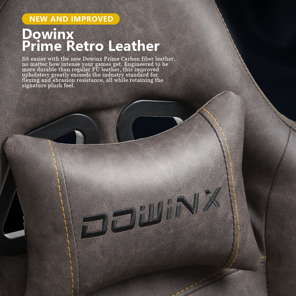 Dowinx 6689 Gaming Chair Office Chair with Massage Lumbar Support-Brown ...