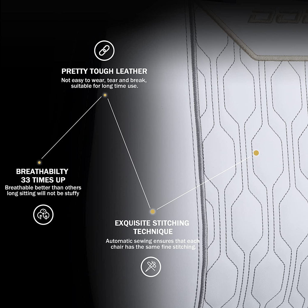 Dowinx 6689L-White Gaming Chair Big and Tall with 4D Armrests PU ...