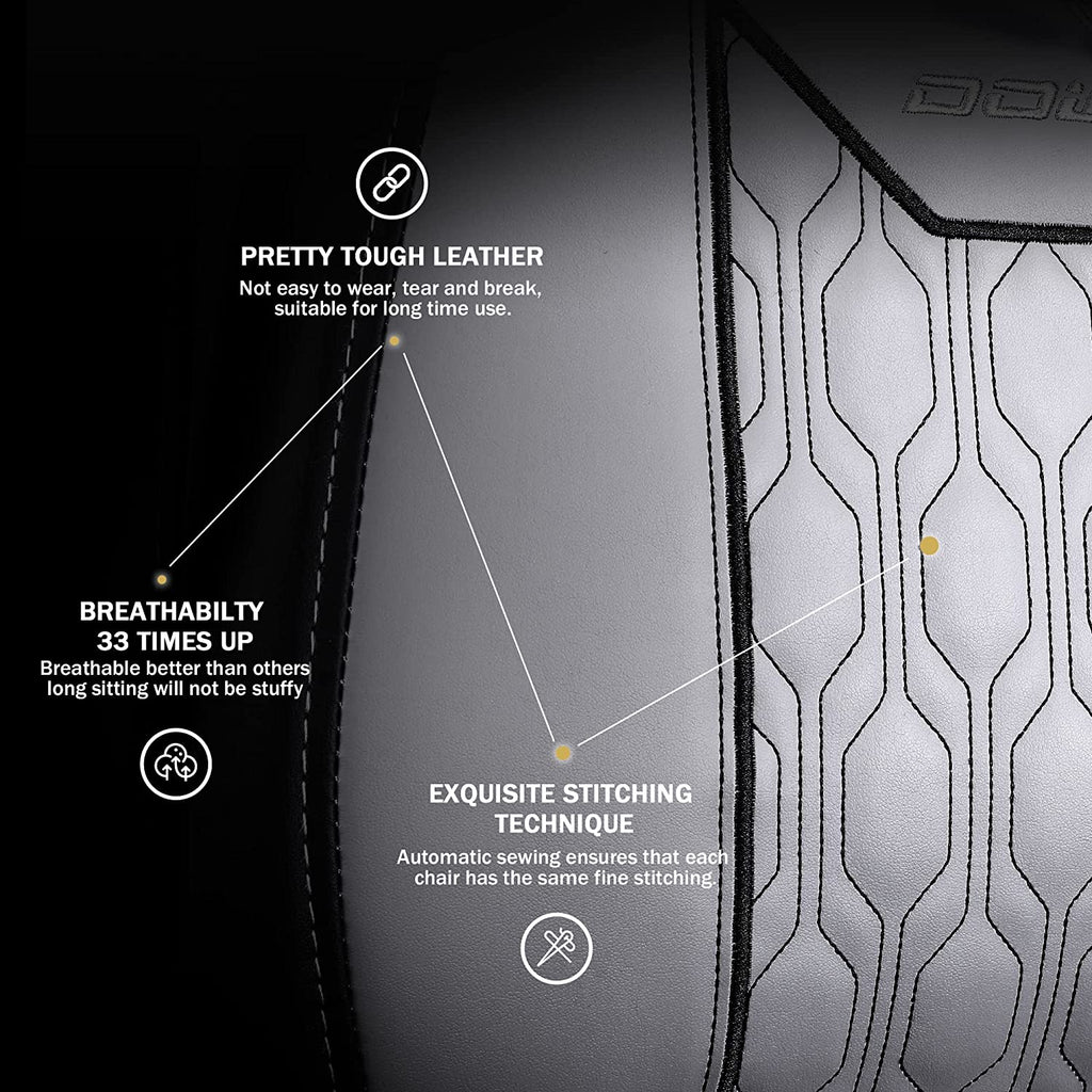 Dowinx 6689L-Grey Gaming Chair Big and Tall with 4D Armrests PU Leather ...