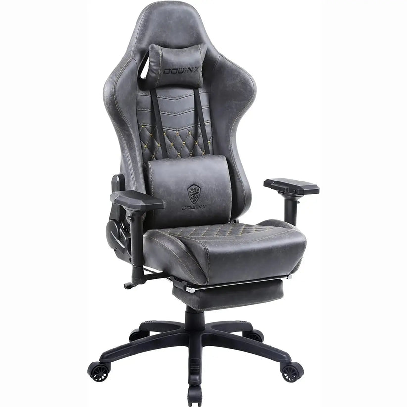 Dowinx 6689 Gaming Chair Office Chair with Massage Lumbar Support-Grey ...